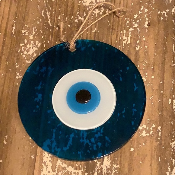 Handmade | Design | Evil Eye Hand Decorated Glass Amulet Wall Decor ...
